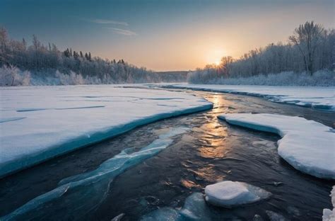 Premium Photo Frozen River Views