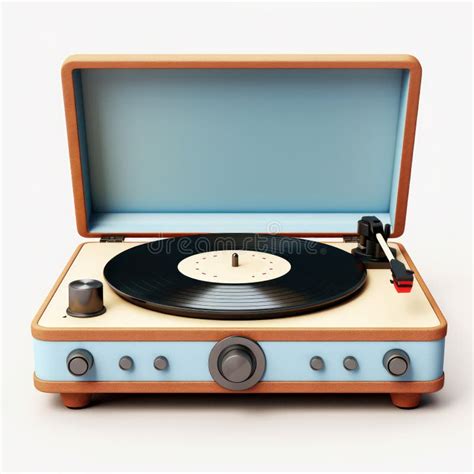 Vintage Vinyl Record Player Isolated On White Background Stock