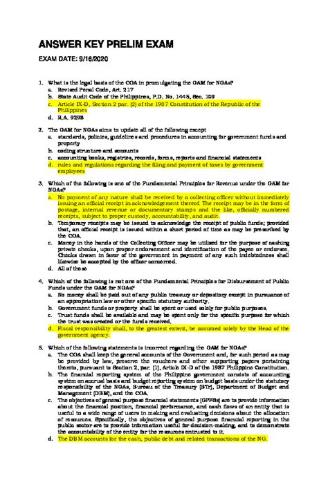 Answer Key Prelim Exam - PDFCOFFEE.COM