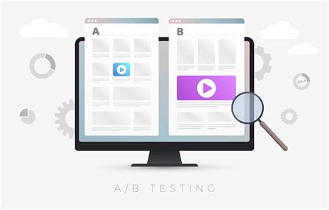 Ab 테스트 플랫 벡터 개념 그림입니다 분할 테스트 및 Ab 비교 웹 사이트 페이지입니다 더 나은 사용자 편의성을 식별하기 위해