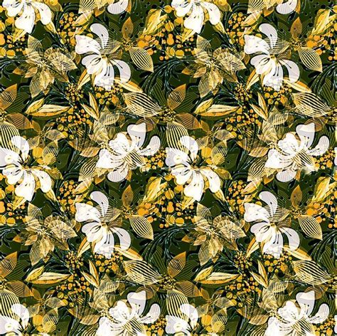 Floral Print Design In Shades Of Yellow