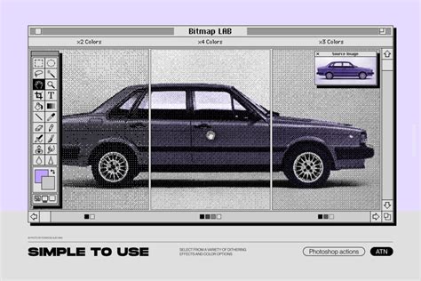 bitmap lab one click pixel halftone photoshop action filtergrade