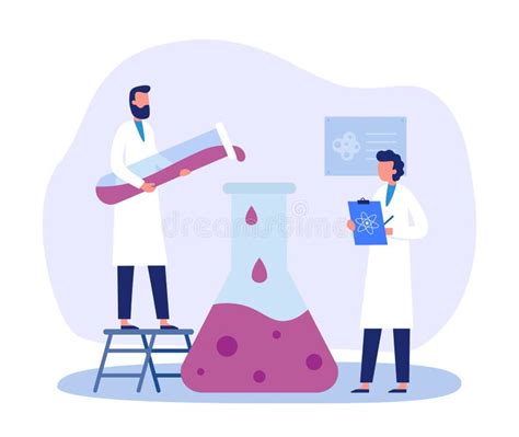 Working Scientists At Laboratory Test And Analysis Stock Vector Illustration Of Vector