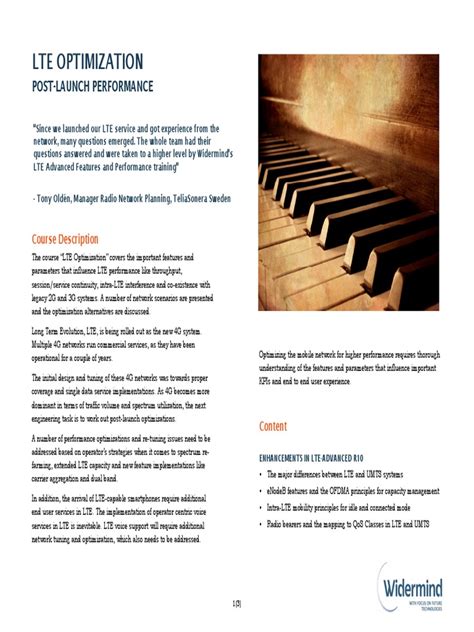 Optimizing Lte Performance Pdf Lte Telecommunication 4 G