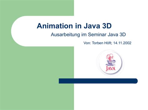 Animation In Java 3d