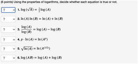 Solved Points Using The Properties Of Logarithms Decide Chegg