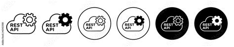 Rest Api Icon Set Software Data Api Configuration Vector Symbol In