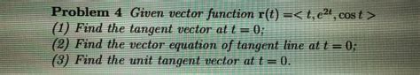 Solved Given Vector Function R T Find Chegg