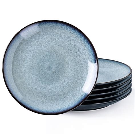 Leratio Ceramic Dinner Plates Set Of 6 105 Inch Handmade