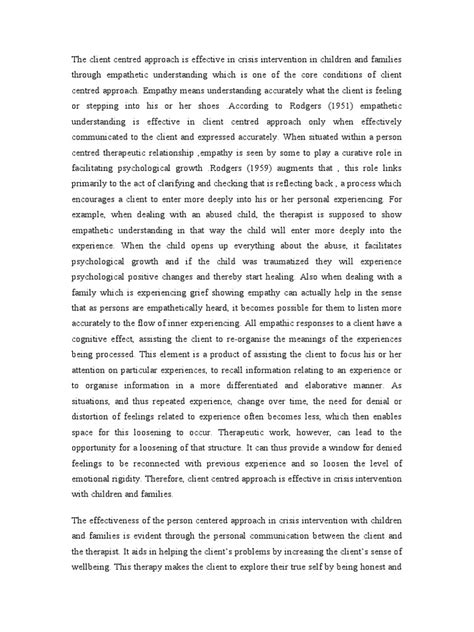 Effectiveness Of Client Centered Approach Download Free Pdf Empathy