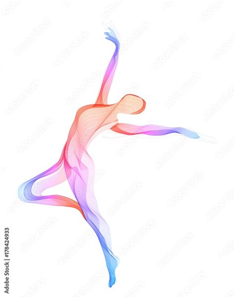 Abstract Dancer Woman Silhouette Over White Stock Vector Adobe Stock