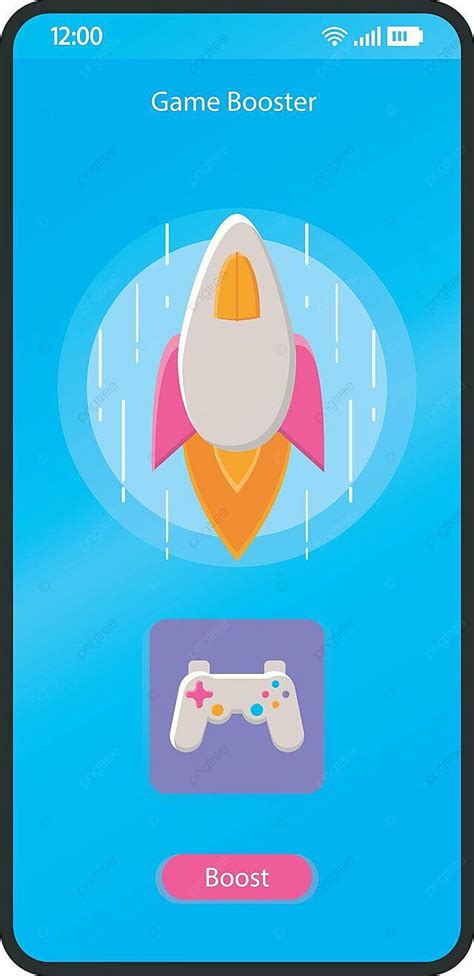 Game Booster App Smartphone Interface Vector Template Optimize App Web
