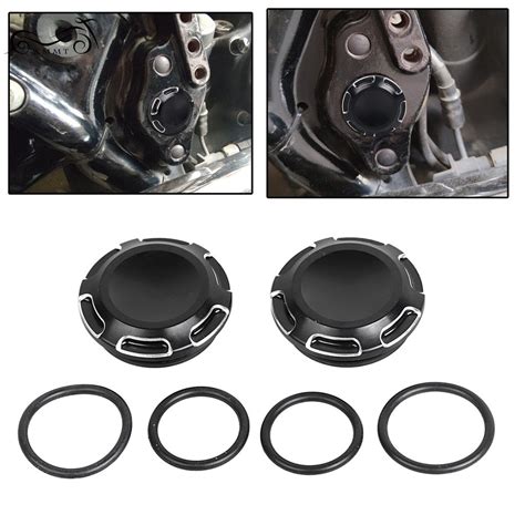 ۩one Pair Cnc Swingarm Pivot Bolt Cover 4 X O Rings Kit Fits For Harley Touring Street Glide Flh