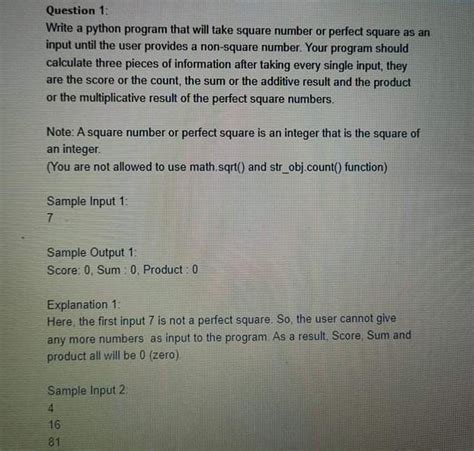 Solved Question Write A Python Program That Will Take Chegg