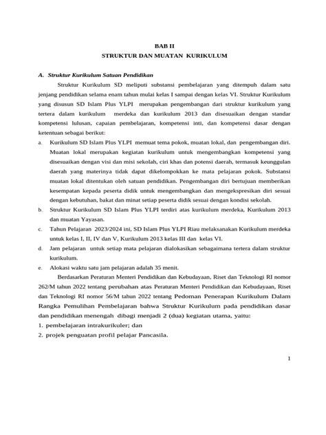 Kurikulum Sdip Ylpi 2023 2024 Bab 2 Pdf