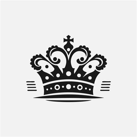 Premium Vector King Crown Logo Vector Illustration Black And White Logo