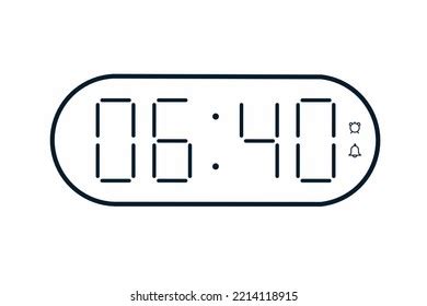 Vector Flat Illustration Digital Clock Displaying Stock Vector Royalty