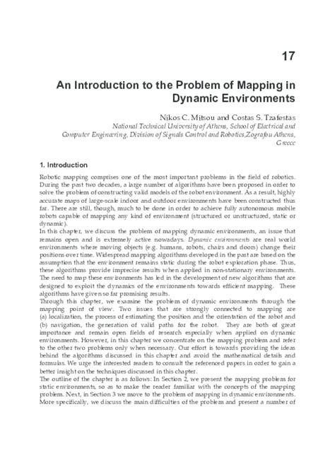 Pdf An Introduction To The Problem Of Mapping In Dynamic Environments