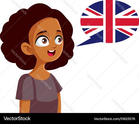 Happy Girl Speaking English Cartoon Royalty Free Vector