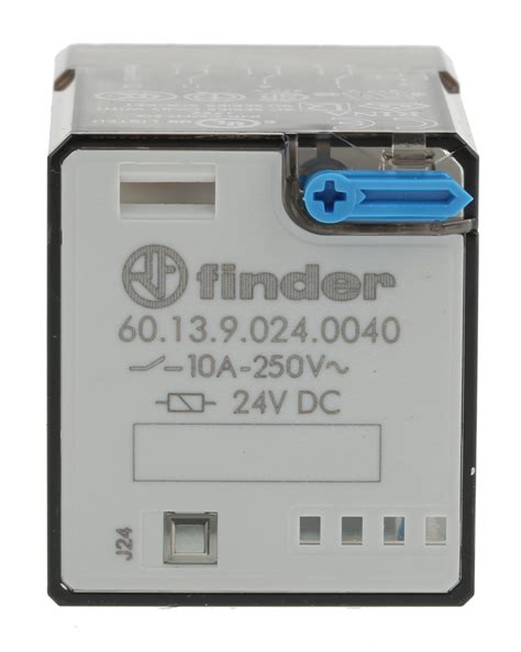 601390240040 Finder Plug In Power Relay 24v Dc Coil 10a