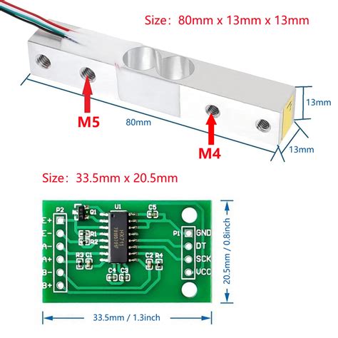 Wwzmdib 1kg5kg10kg20kg Load Cell Amplifierhx711 24 Bit Adc