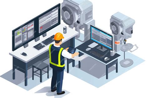 Premium Photo Industrial Programer Engineer Programing Cnc Machine Or Plc Programmable Logic