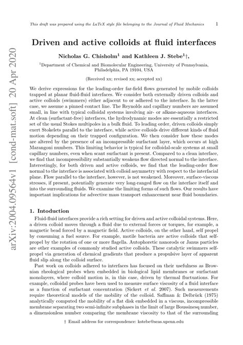 Pdf Driven And Active Colloids At Fluid Interfaces
