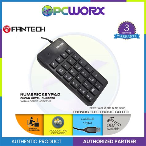 Fantech Ftk801 Numeric Keypad Black Pcworx