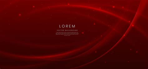 빨간색 배경에 추상적인 곡선 빨간색 모양이 조명 효과와 텍스트를 위한 복사 공간으로 표시됩니다 럭셔리한 디자인 작풍 0명에 대한