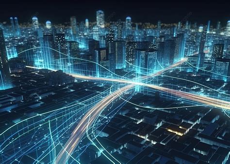 Smart City And Abstract Line Dot Connect Big Data Connection Technology Digital Transformation