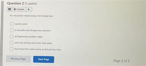 solved in a recursive relationship the foreign key cannot