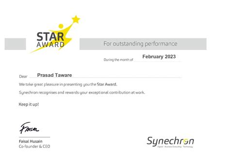 thankyou award thanks recruitment recognitionawards star award synechron