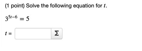 solved 1 point solve the following equation for x a
