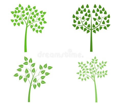 Illustrated Set Of Trees Stock Illustration Illustration Of Background