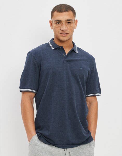 Ae Super Soft Legend Pique Polo Shirt Navy For Men Americaneagleusa