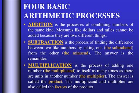 ppt four basic arithmetic processes powerpoint presentation free