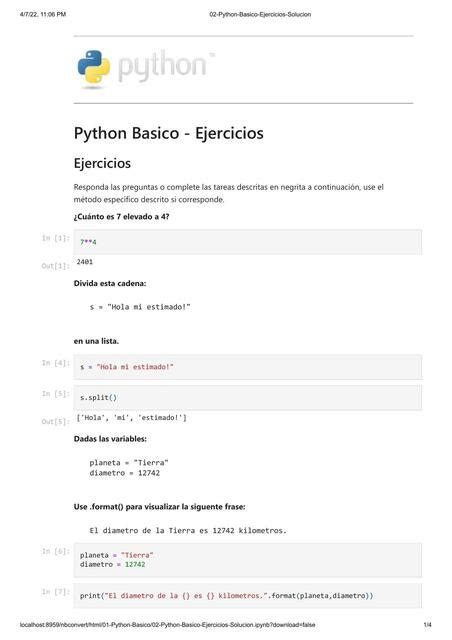 Python Basico Ejercicios Claudia Sifuentes UDocz