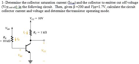 solved determine the collector saturation current icsat and the