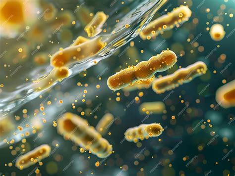 Macro View Of Bacteria In A Water Droplet Intelligence 3d Rendering Macro View Of Bacteria In A Water Droplet Intelligence 3d Rendering