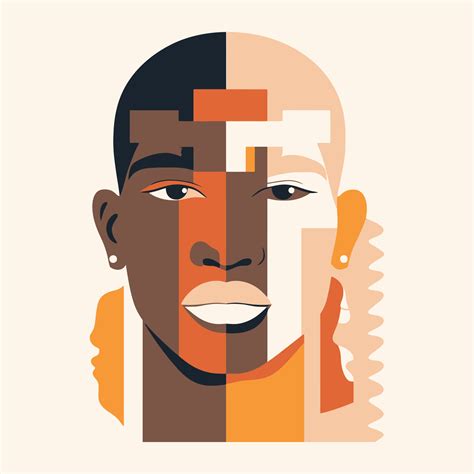 Multiracial Face No Racism Poster Diversity Concept Abstract Art