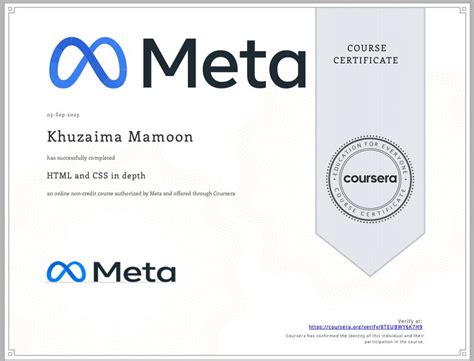 Khuzaima Mamoon On Linkedin Successfully Completed The Html And Css In Depth Certificate Mastering