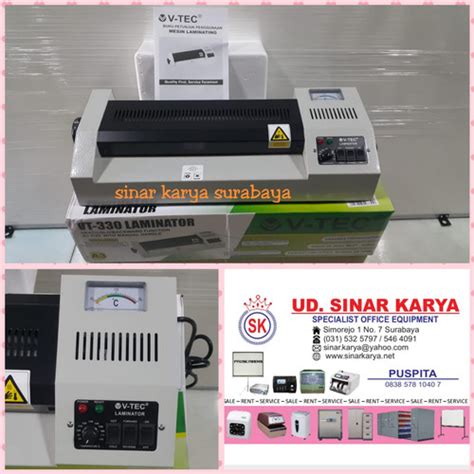 Jual Mesin Laminating Kertas Alat Laminator Merk Vtec Vt V Tec V Tec Kota Surabaya Sinar