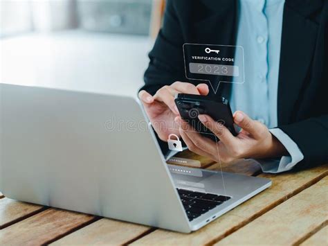 Two Steps Authentication Concept Virtual Safety Shield Icon While