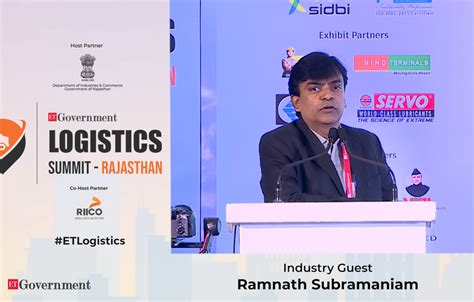 Industry Guest Ramnath Subramaniam At Etgovernment Logistics Summit Rajasthan Et Government