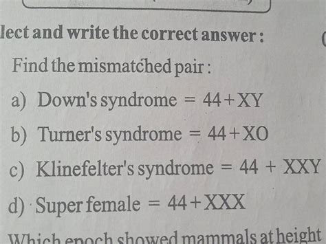 Llect And Write The Correct Answer Find The Mismatched Pair Filo