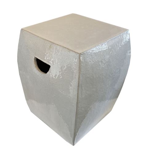 Square White Garden Stool Mecox Gardens
