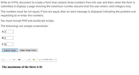 Solved Write An Html Document To Create A Form That Collects