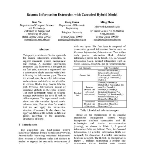 Resume Information Extraction With Cascaded Hybrid Model Acl Anthology