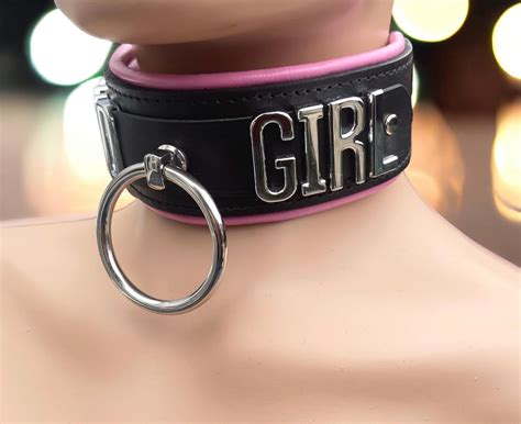 Good Girl Collar L Genuine Leather Collar I Choose Your Word I 50mm