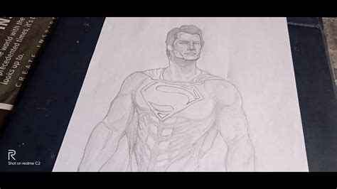 How To Draw Superman For Realistic Pencil Sketch Youtube